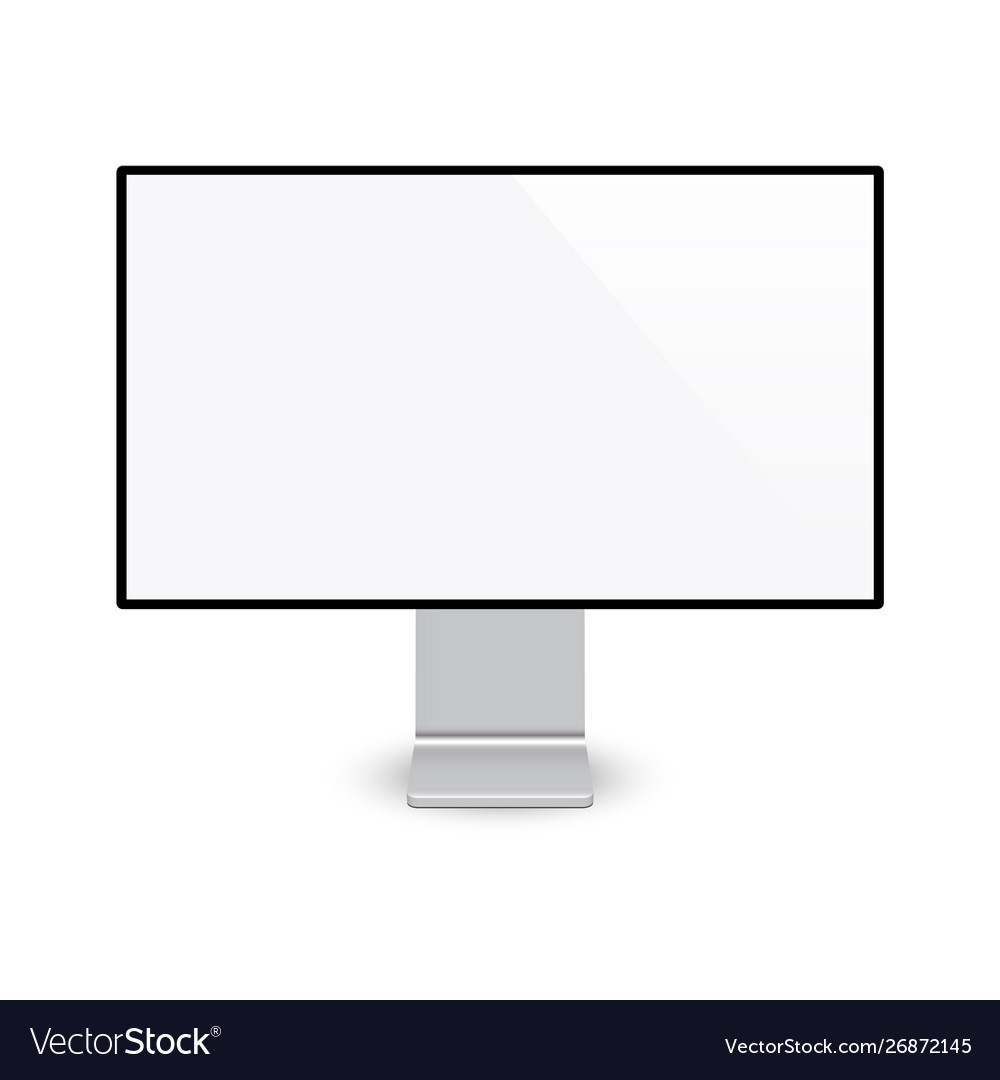 Modern computer display screen isolated Royalty Free Vector