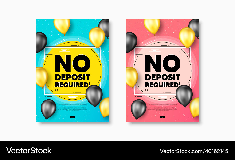 No deposit required promo offer sign Royalty Free Vector
