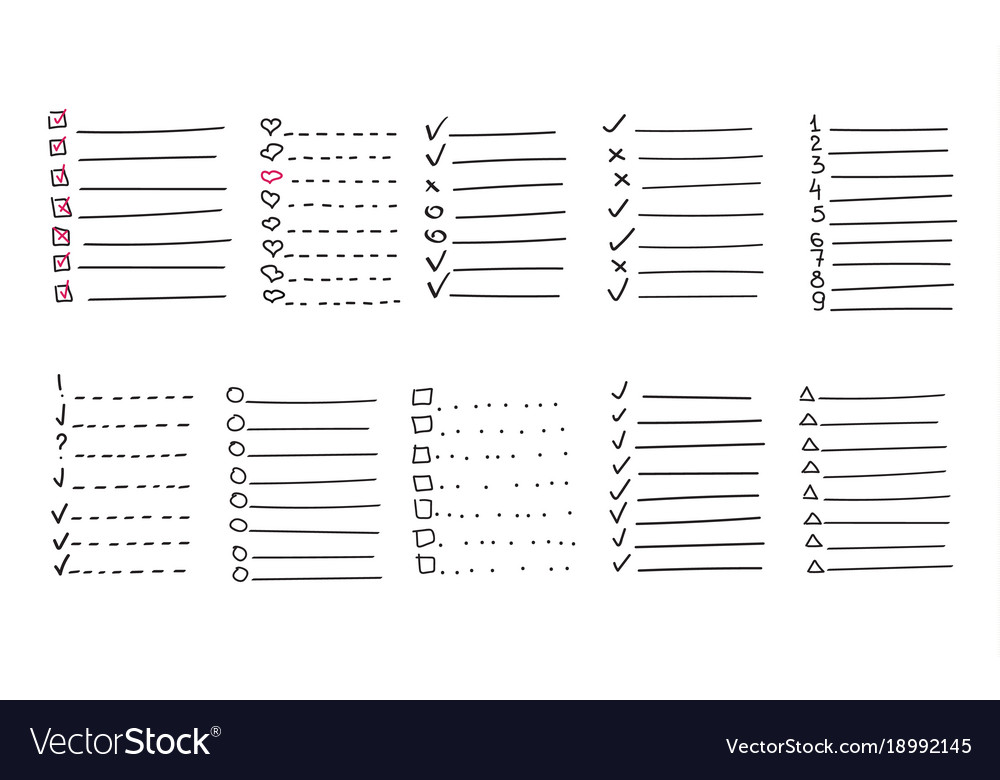 Outline check to do list bullet Royalty Free Vector Image