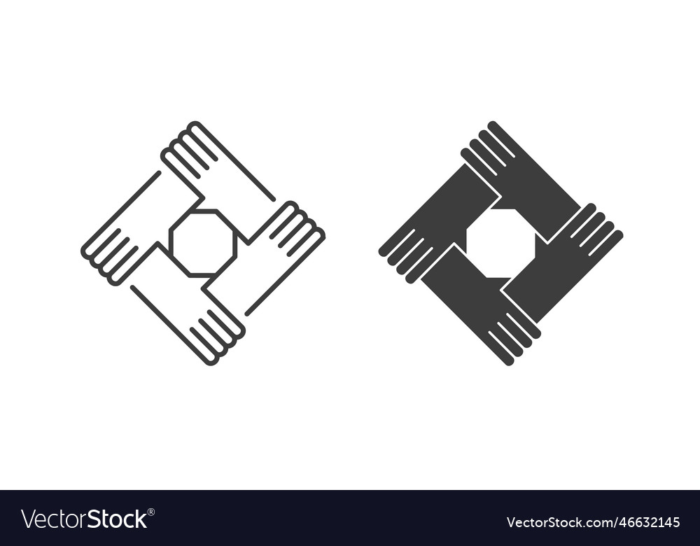 Partnership icons symbol of friendship support Vector Image