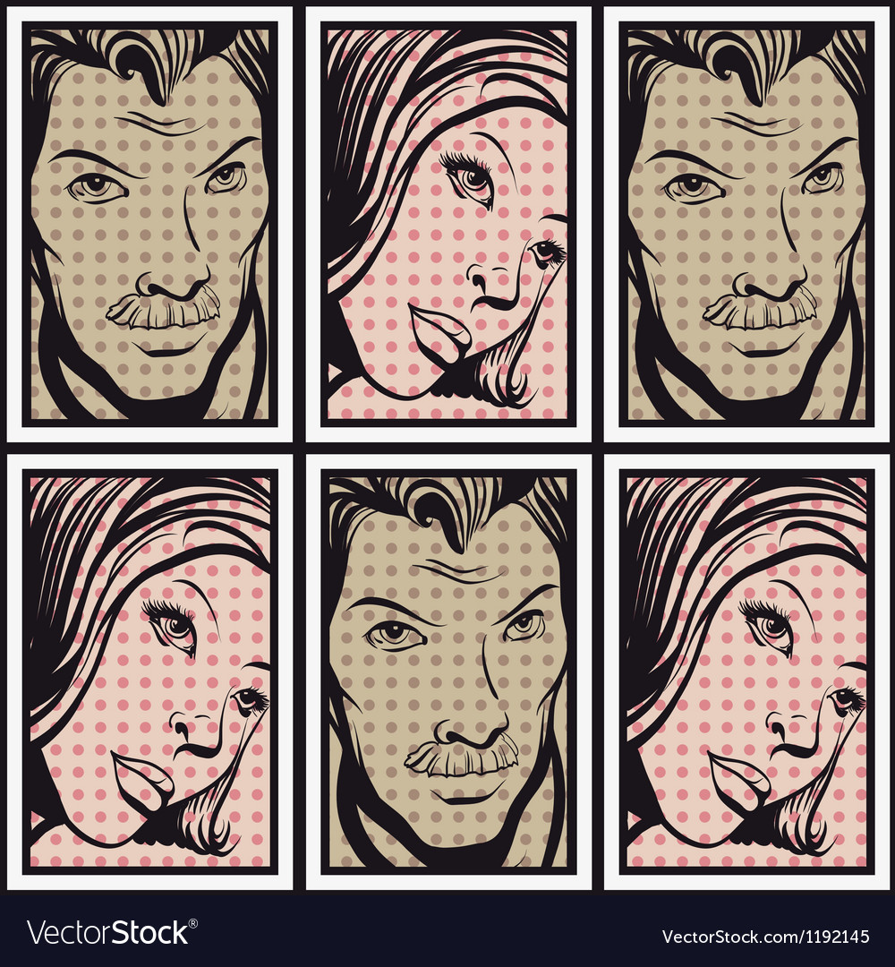 Retro people background Royalty Free Vector Image