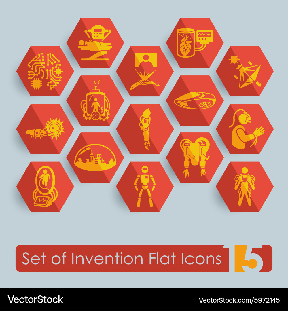 Set of invention icons Royalty Free Vector Image