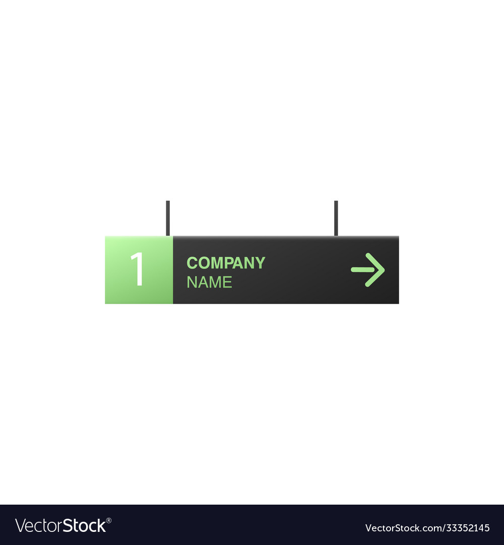 Signboard panel template with pointer realistic Vector Image