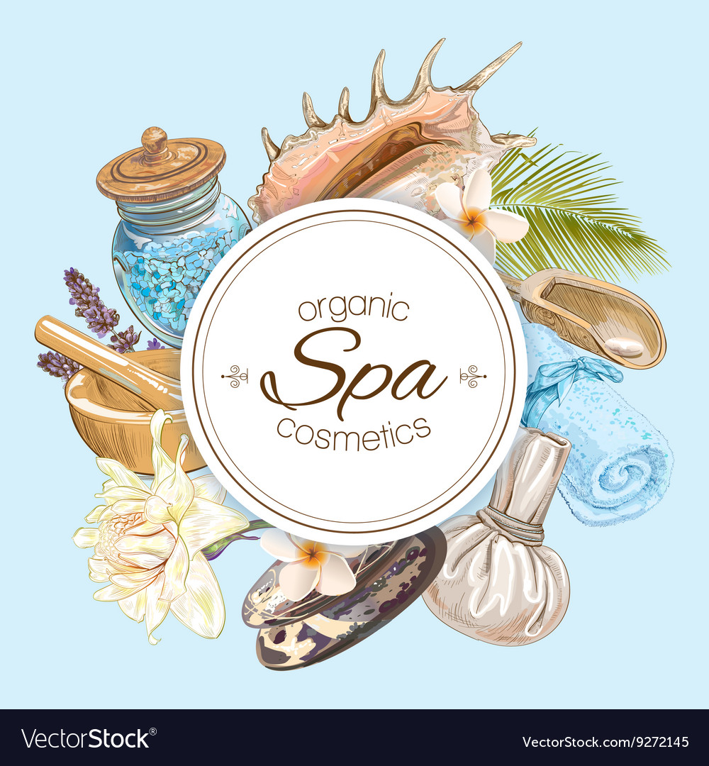 Spa round banner Royalty Free Vector Image - VectorStock