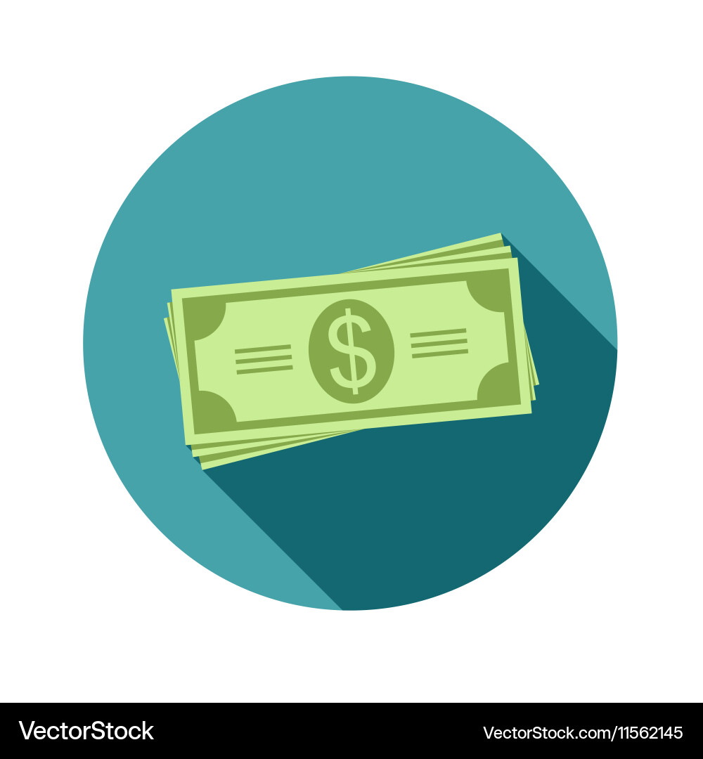 Stack of dollars paper bills or money icon Vector Image