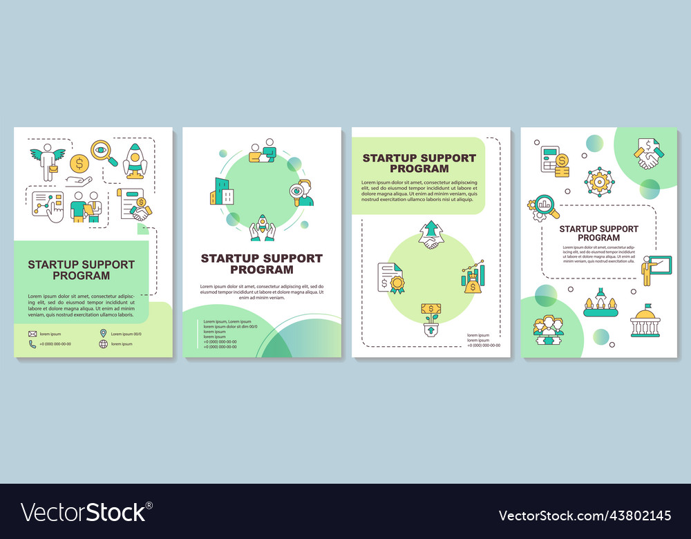 Start-up assistance program green brochure Vector Image