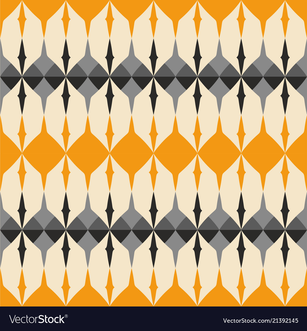 Tile grey black and orange pattern Royalty Free Vector Image