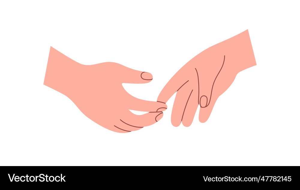 Two hands love couple fingers touching together Vector Image