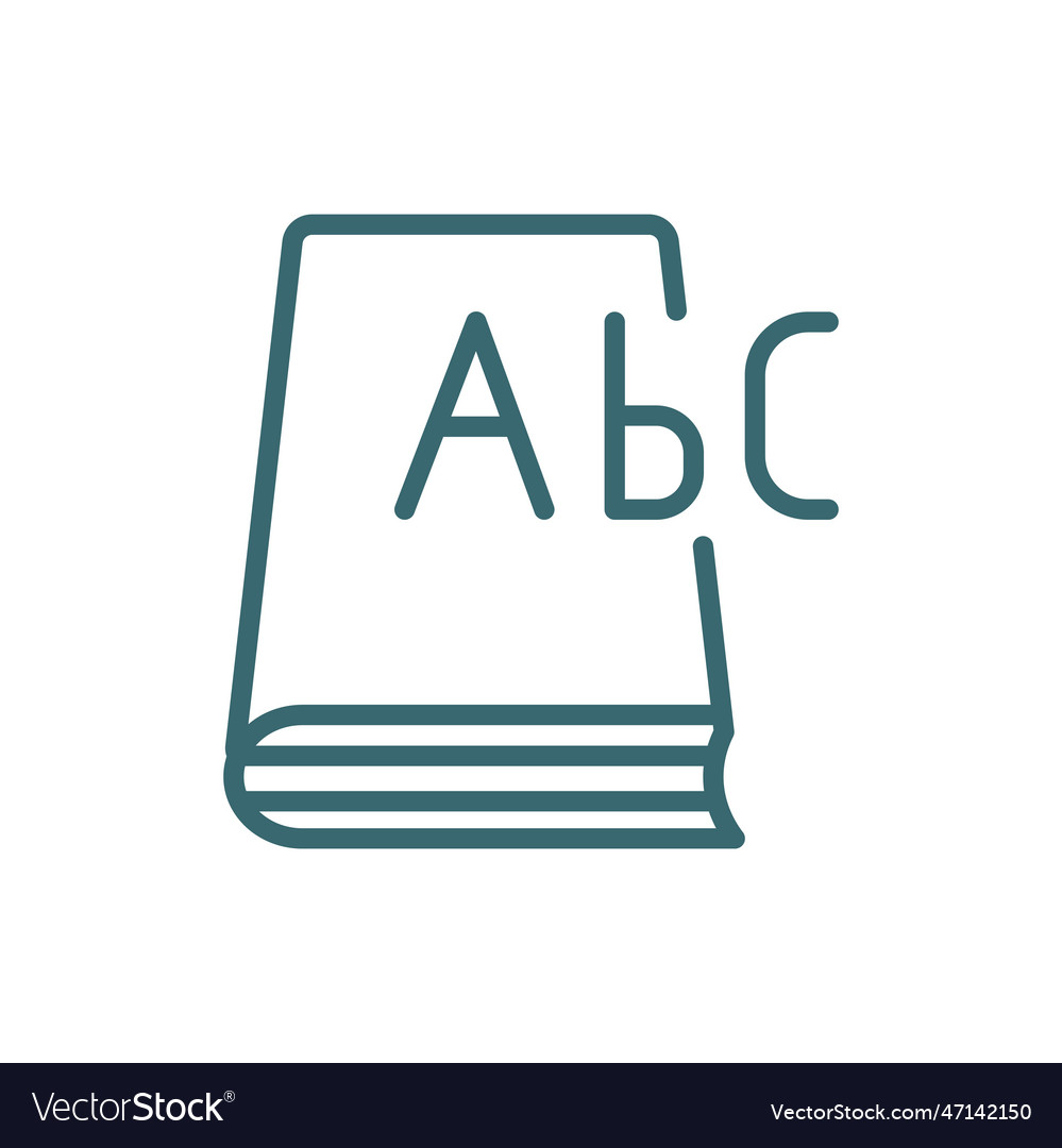 3d dictionary icon thin line dictionary Royalty Free Vector