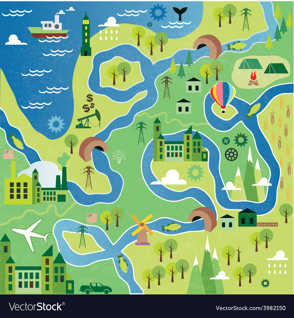 Old Map Cartoon