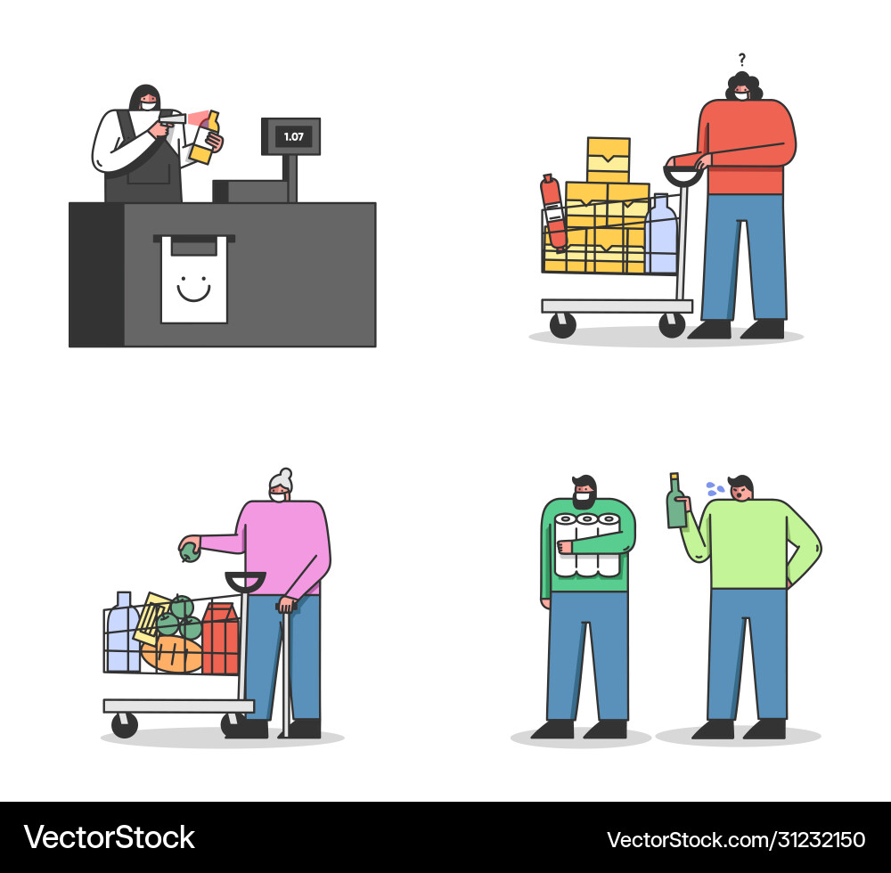 Concept of quarantine during coronavirus Vector Image
