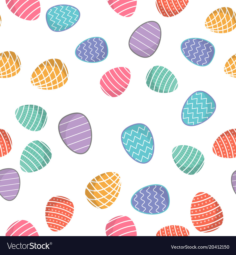 Easter seamless pattern colored eggs Royalty Free Vector