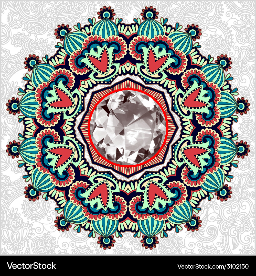 Floral background with diamond jewel Royalty Free Vector