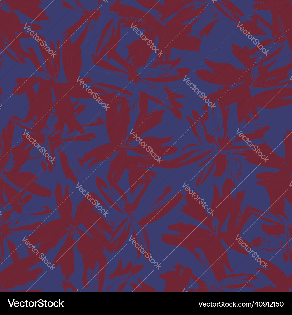 Floral Brush Strokes Seamless Pattern Background Vector Image