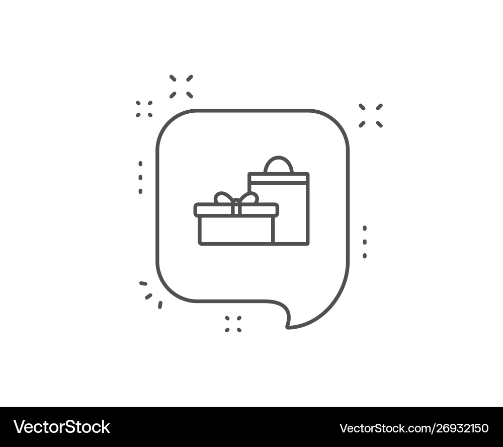Gift box line icon present sign Royalty Free Vector Image
