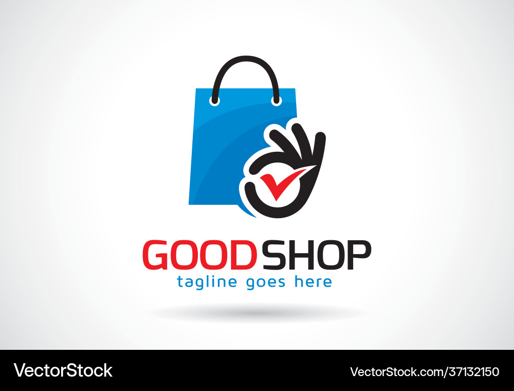 Good shop logo template design emblem design Vector Image