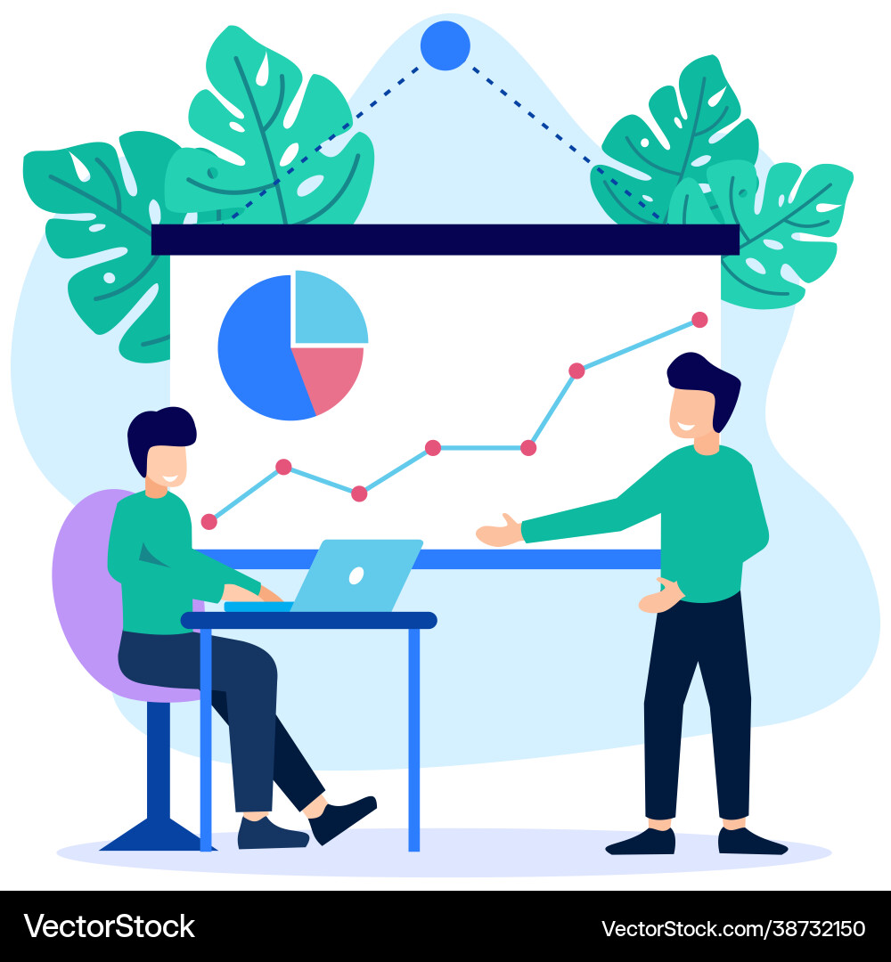 Graphic cartoon character business training Vector Image