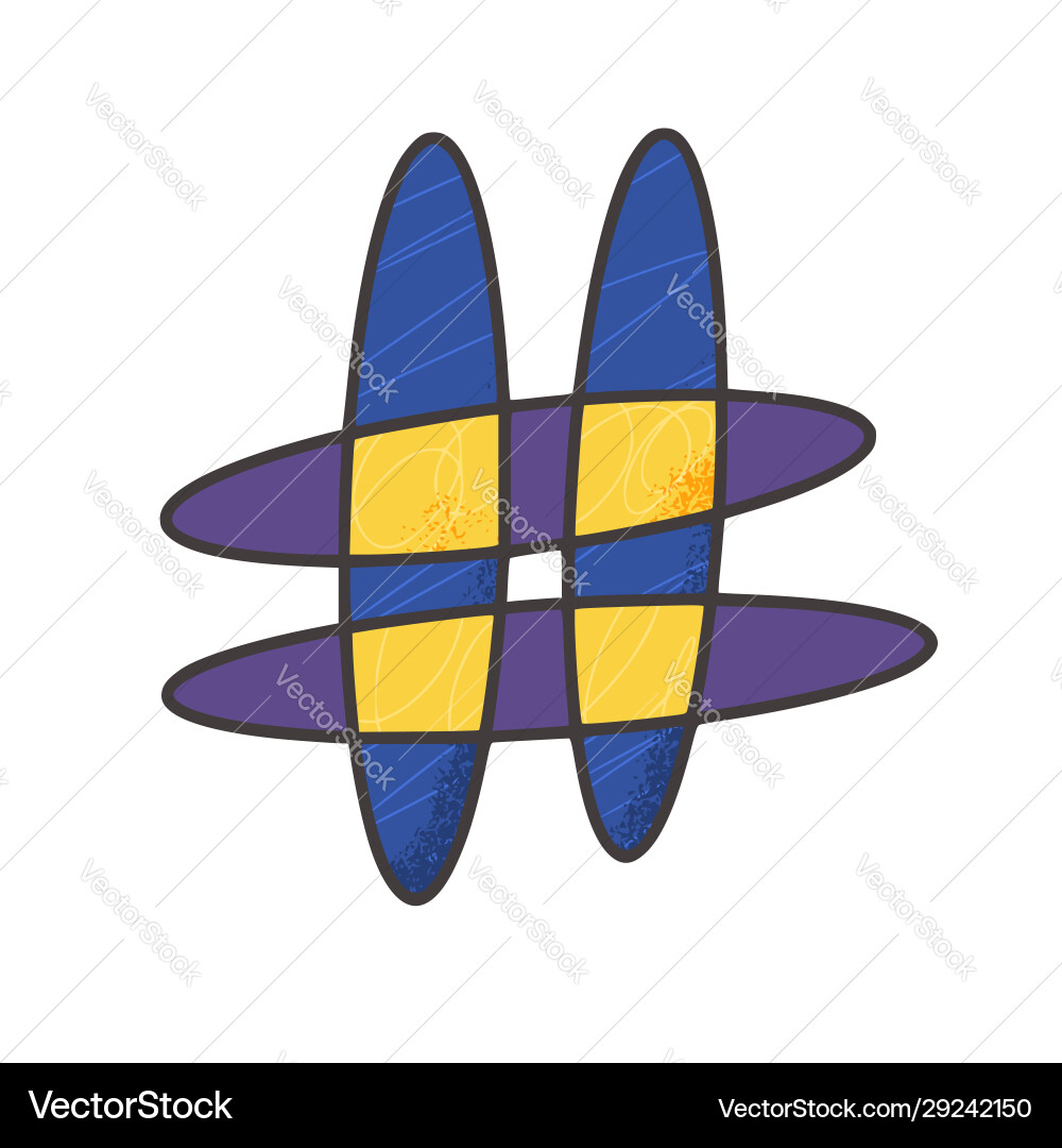 Hashtag hand drawn sign hash tag symbol Royalty Free Vector