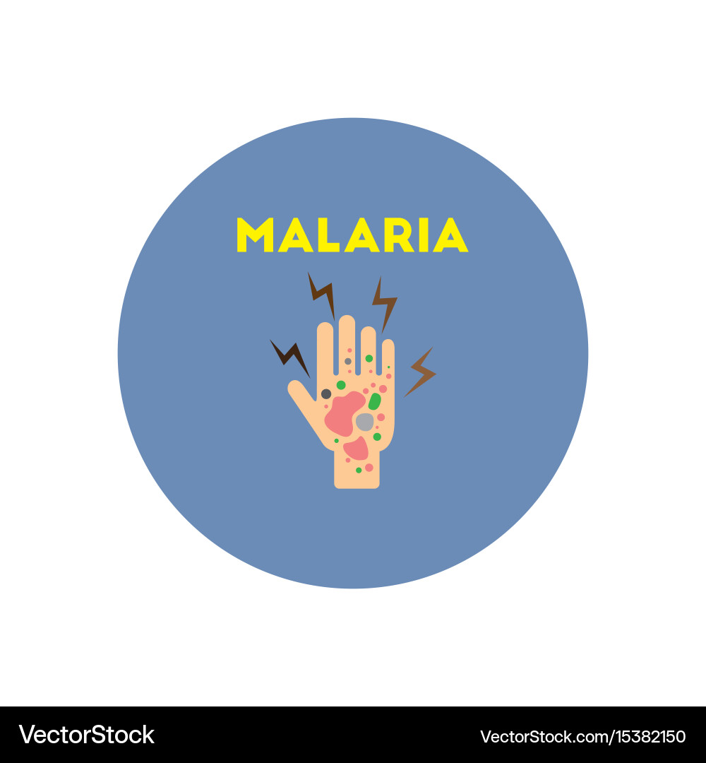 Icon on circle various symptoms of malar Vector Image