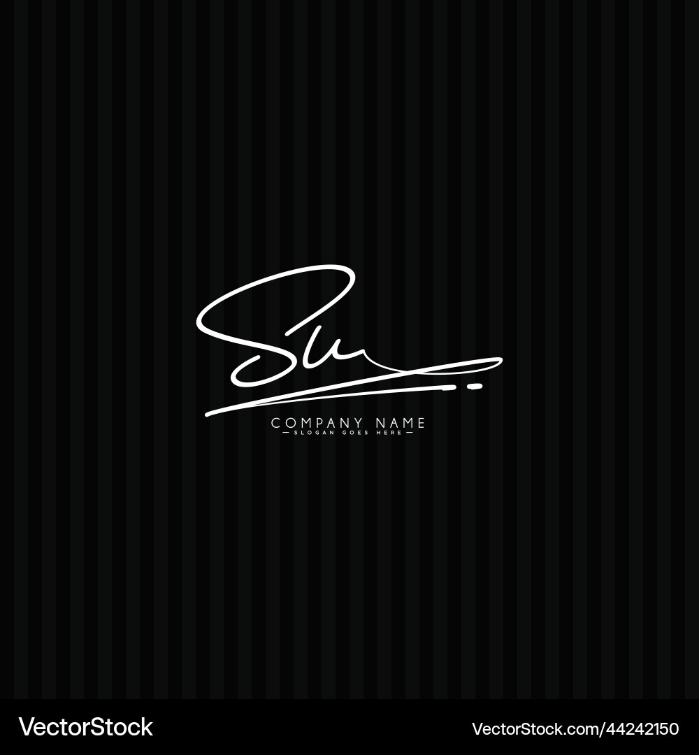 Initial letter su logo - handwritten signature Vector Image