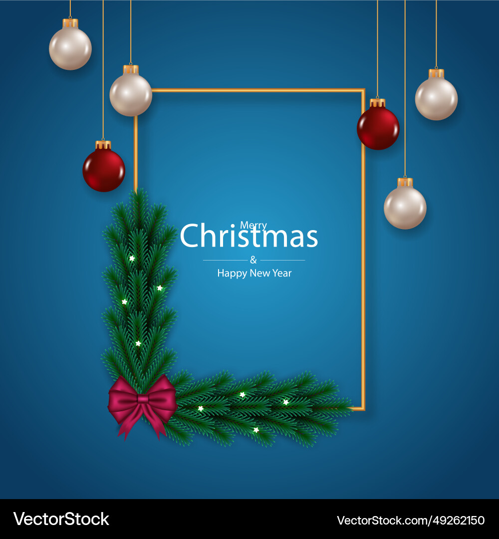 Merry christmas photo frame Royalty Free Vector Image