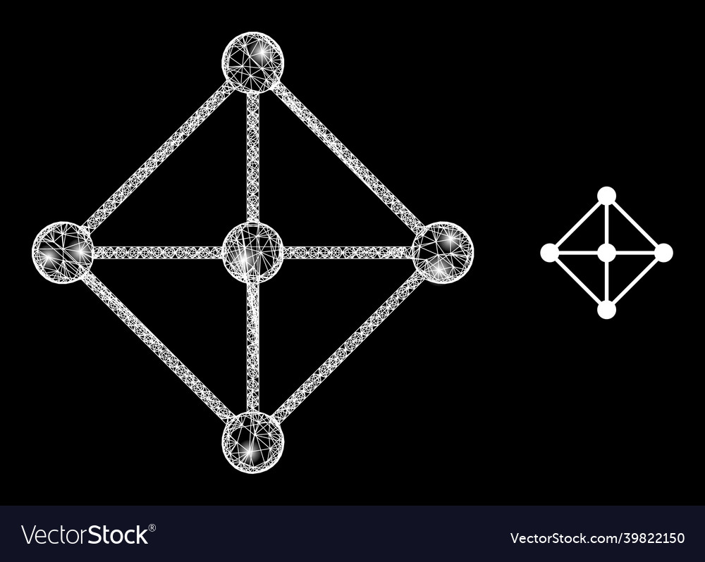 Polygonal carcass mesh rhombus grid nodes Vector Image Polygonal carcass mesh rhombus grid nodes Vector Image