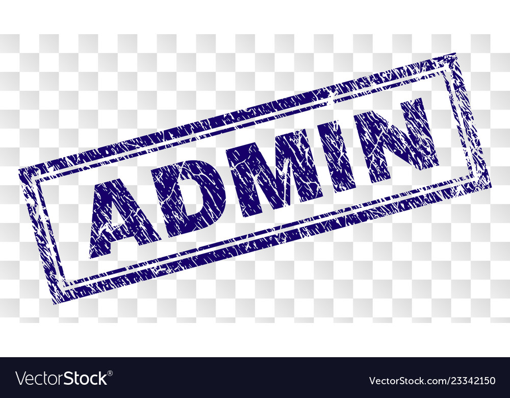 Scratched admin rectangle stamp Royalty Free Vector Image