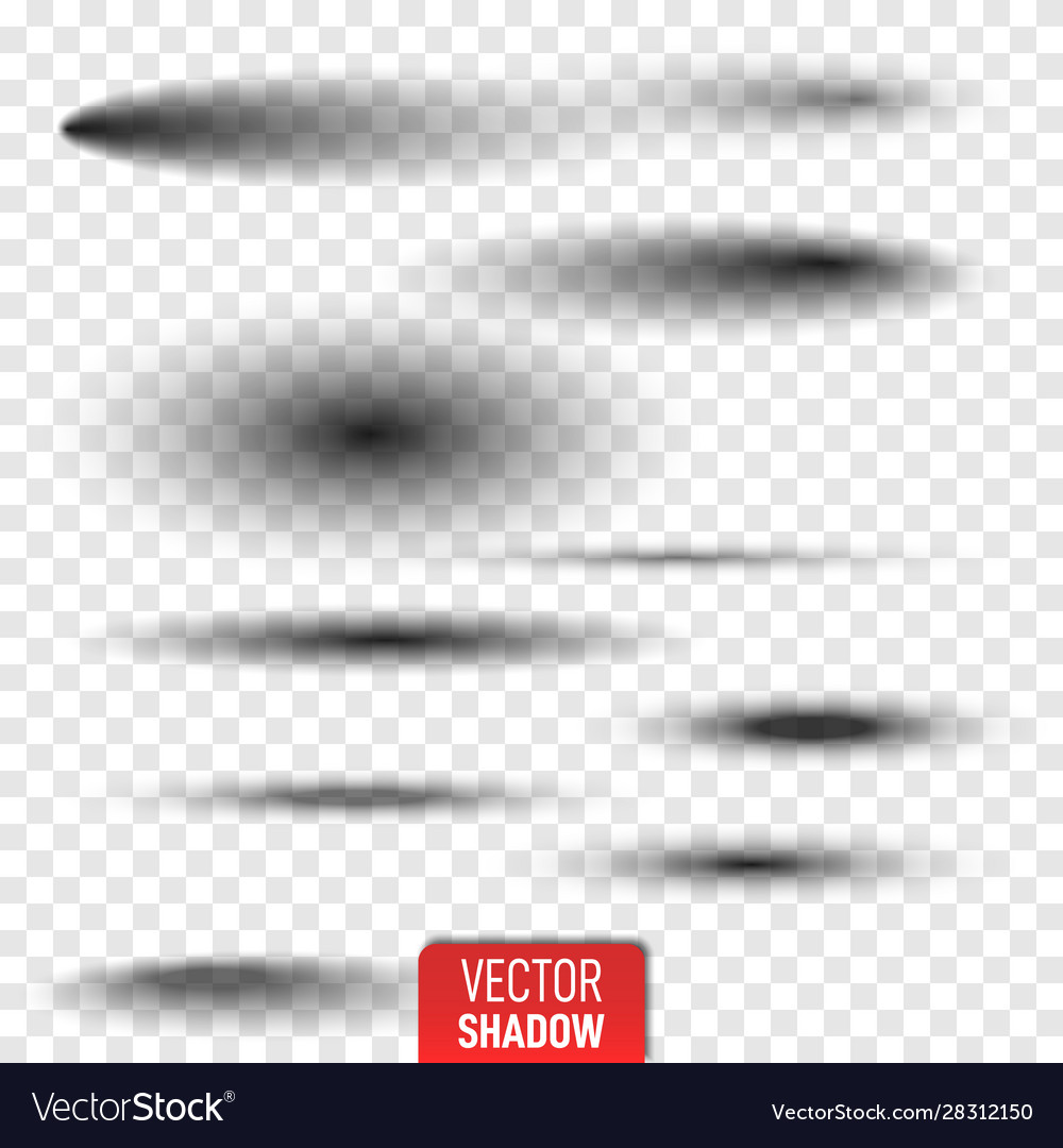 Set transparent oval shadow Royalty Free Vector Image