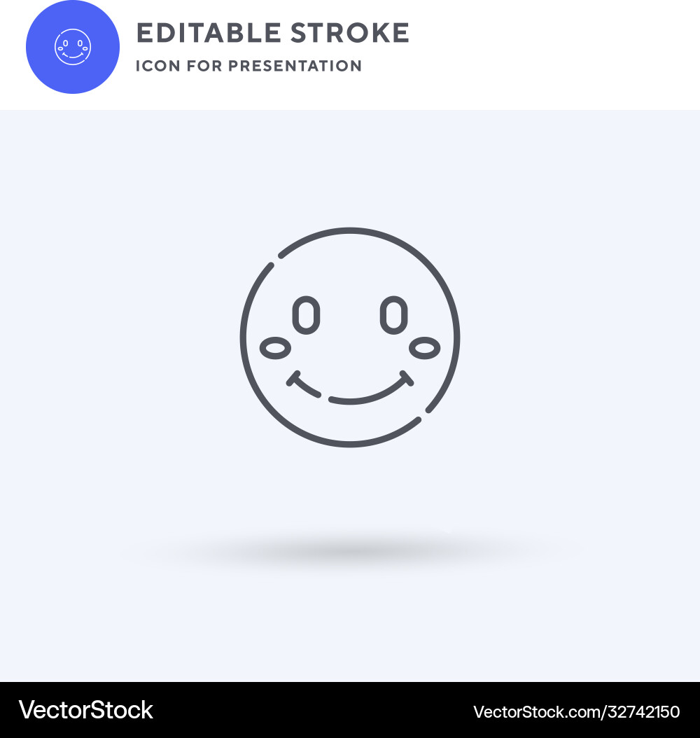 Smile icon filled flat sign solid Royalty Free Vector Image