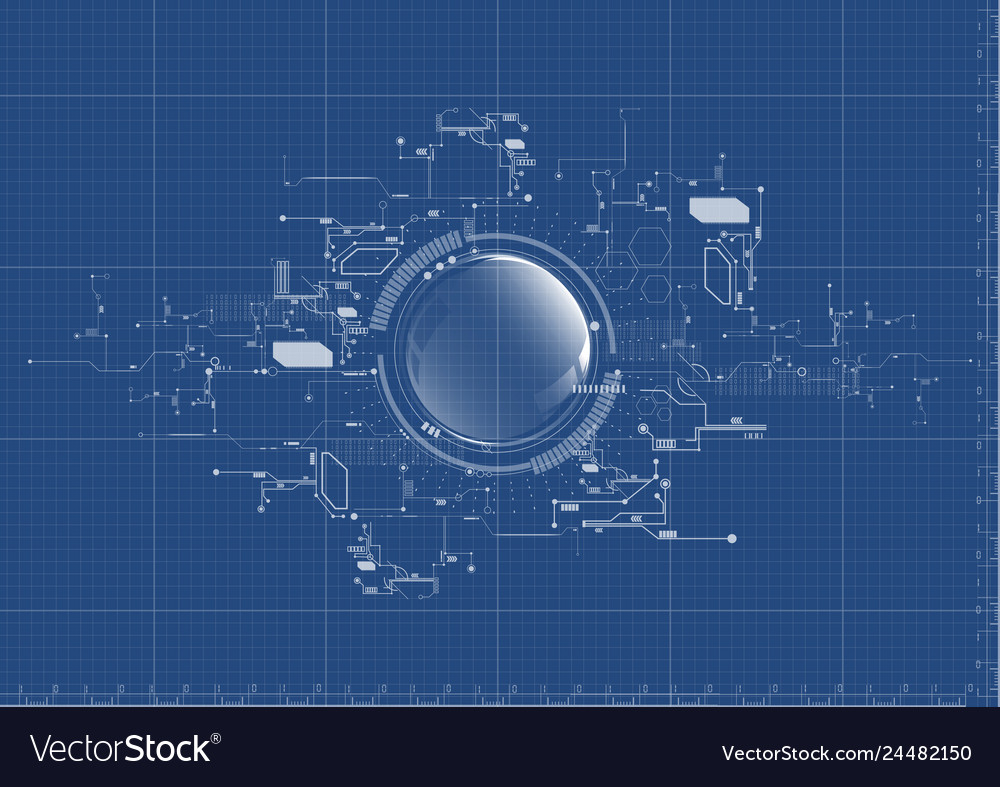 Technological abstract digital technical system Vector Image