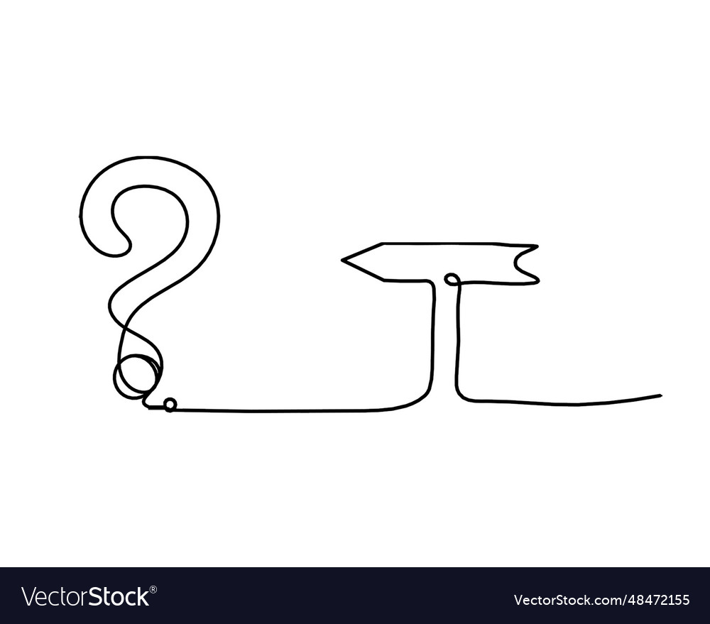 Abstract question mark with direction Royalty Free Vector