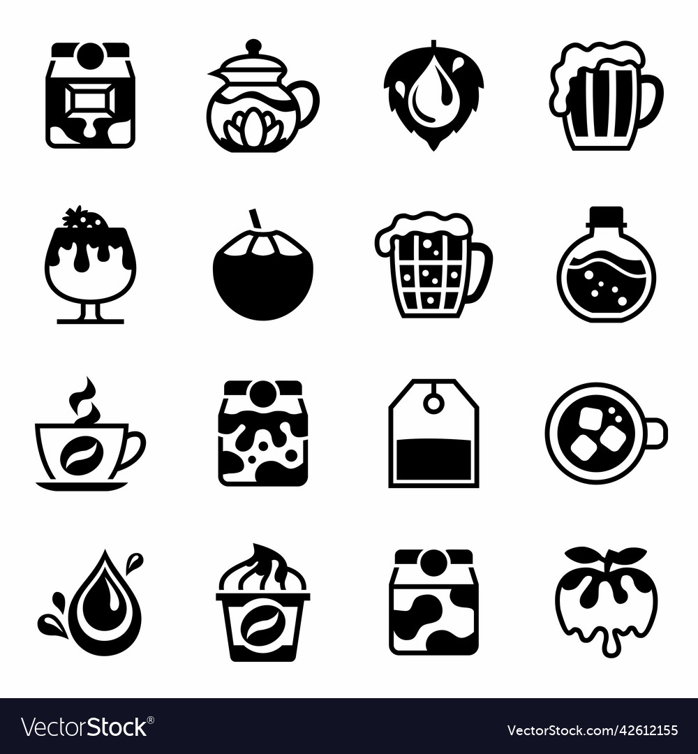 Beverages icon set Royalty Free Vector Image - VectorStock