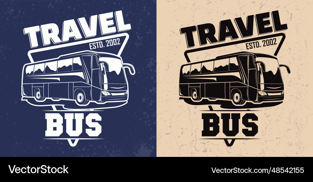 Bus travel company logo designs Royalty Free Vector Image