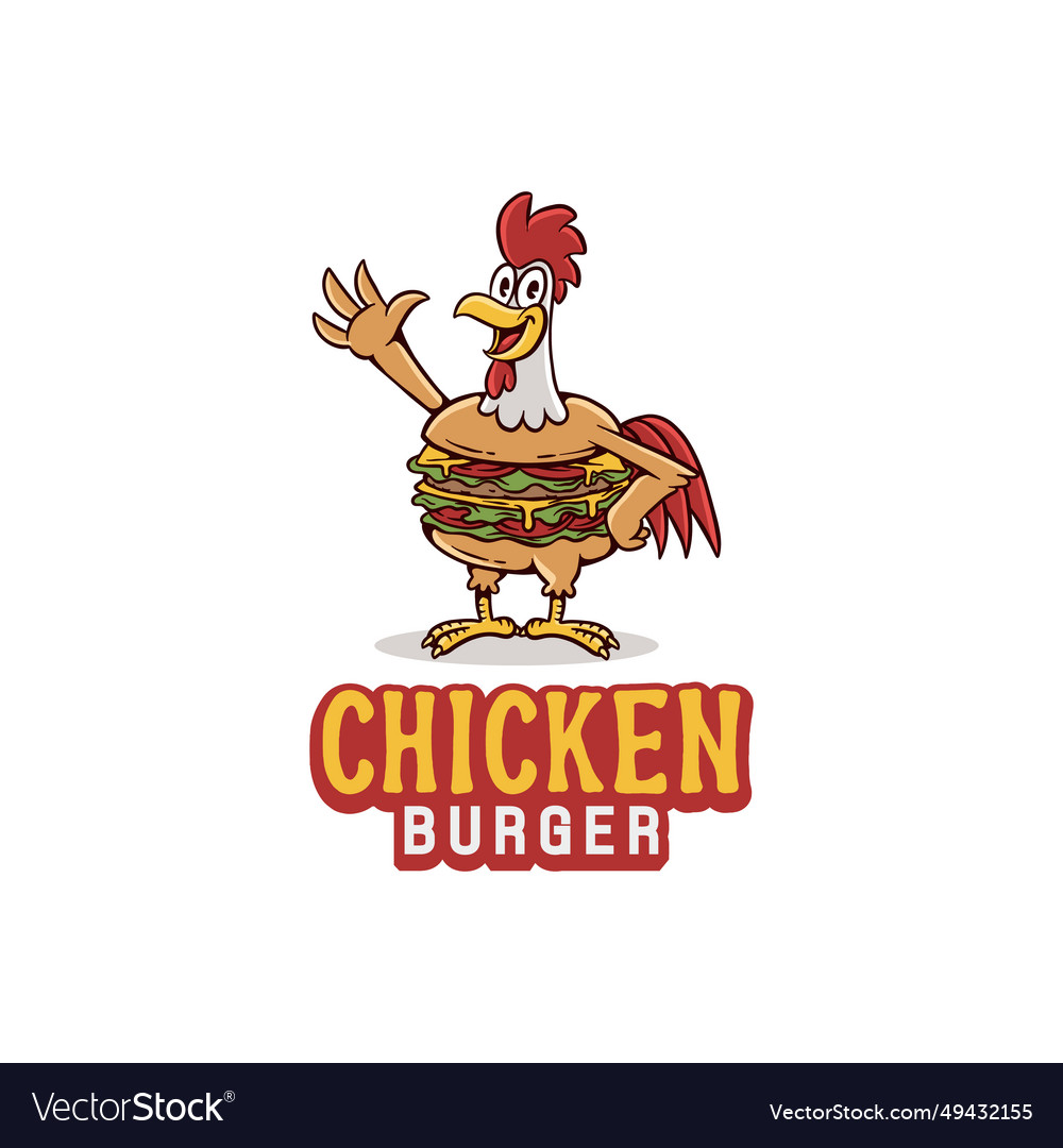 Chicken burger Royalty Free Vector Image - VectorStock