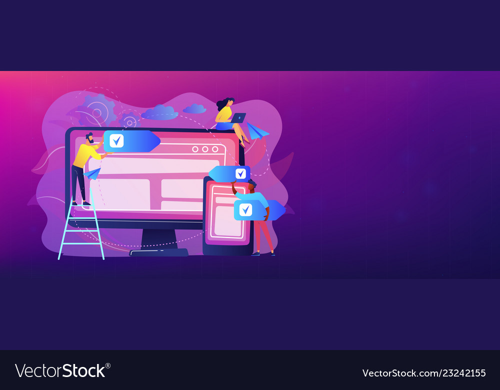 Cross-platform software concept banner header Vector Image