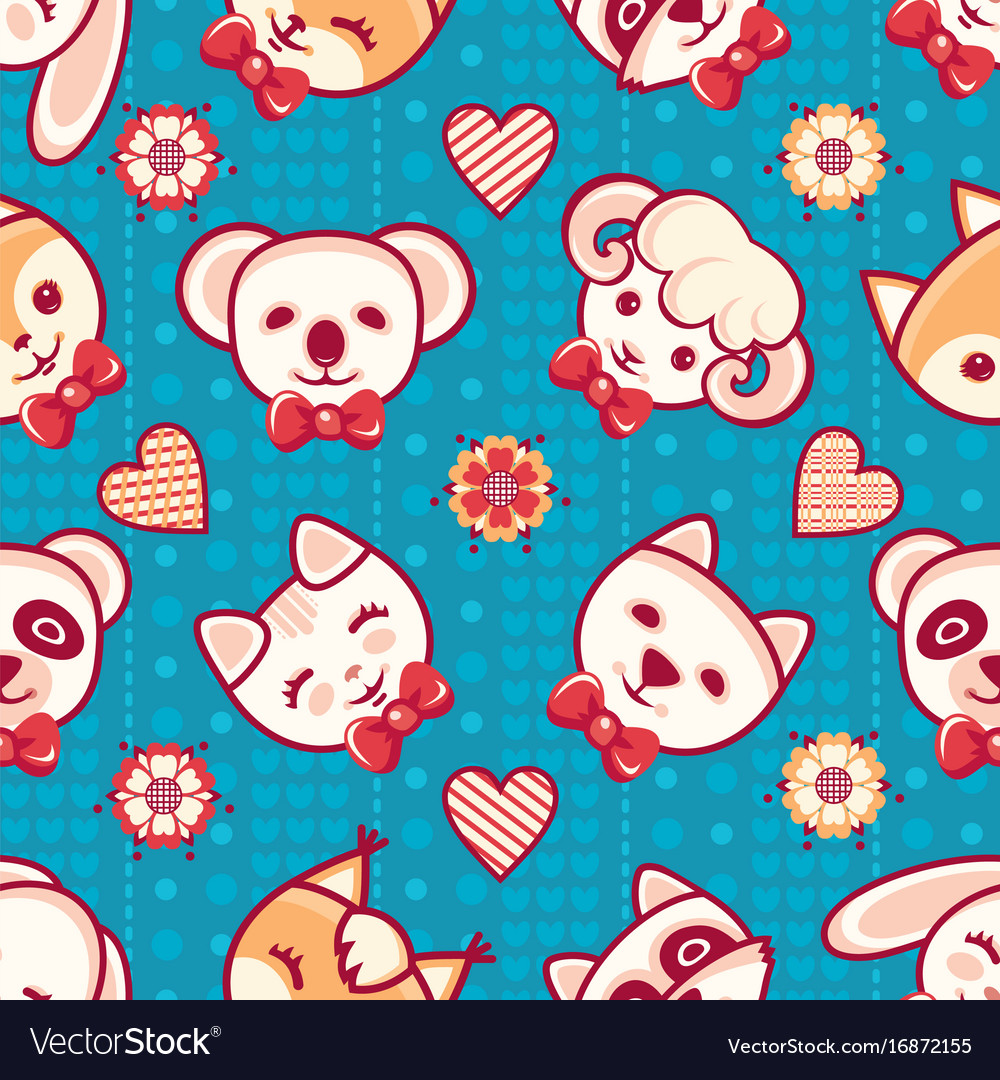 Cute pets seamless pattern Royalty Free Vector Image