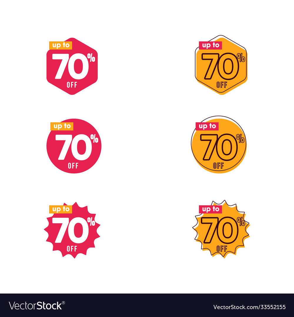 Discount set label template design Royalty Free Vector Image