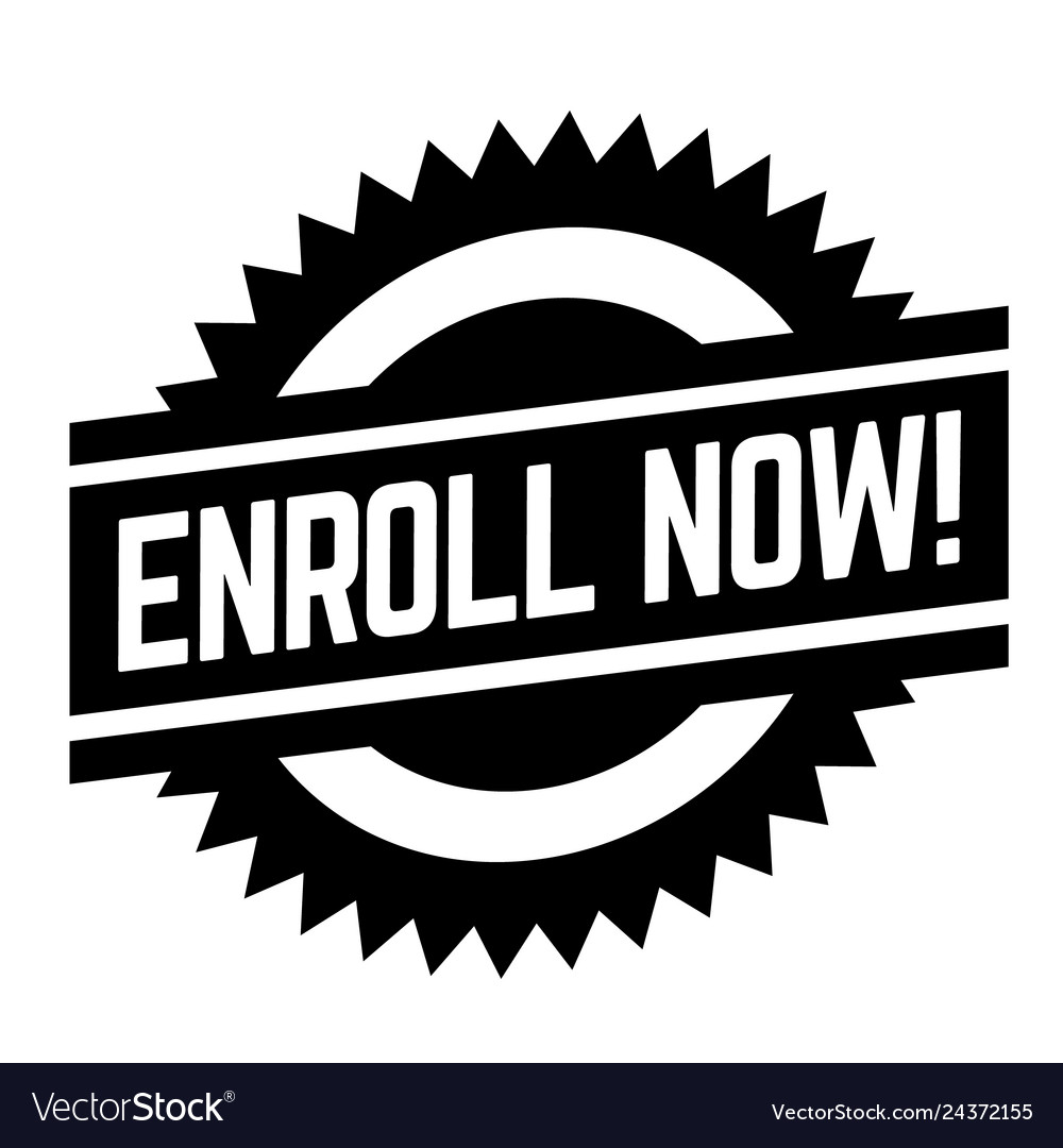 Enroll now stamp on white Royalty Free Vector Image
