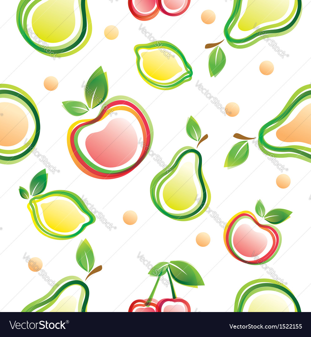Fruits seamless pattern Royalty Free Vector Image