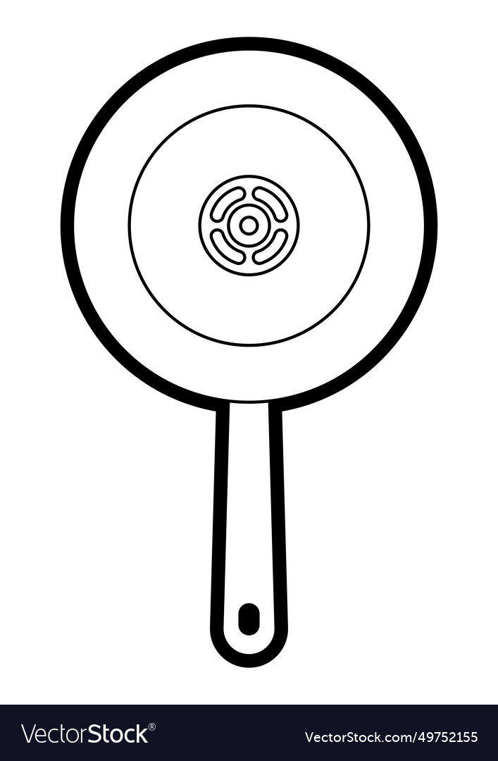 Frying pan stylized kitchen Royalty Free Vector Image