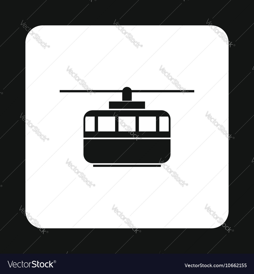 Funicular icon simple style Royalty Free Vector Image
