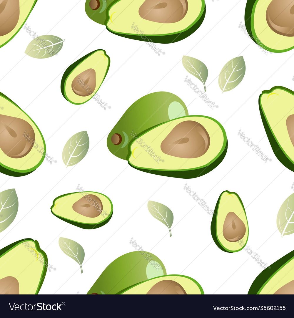 Green avacado seamless pattern Royalty Free Vector Image