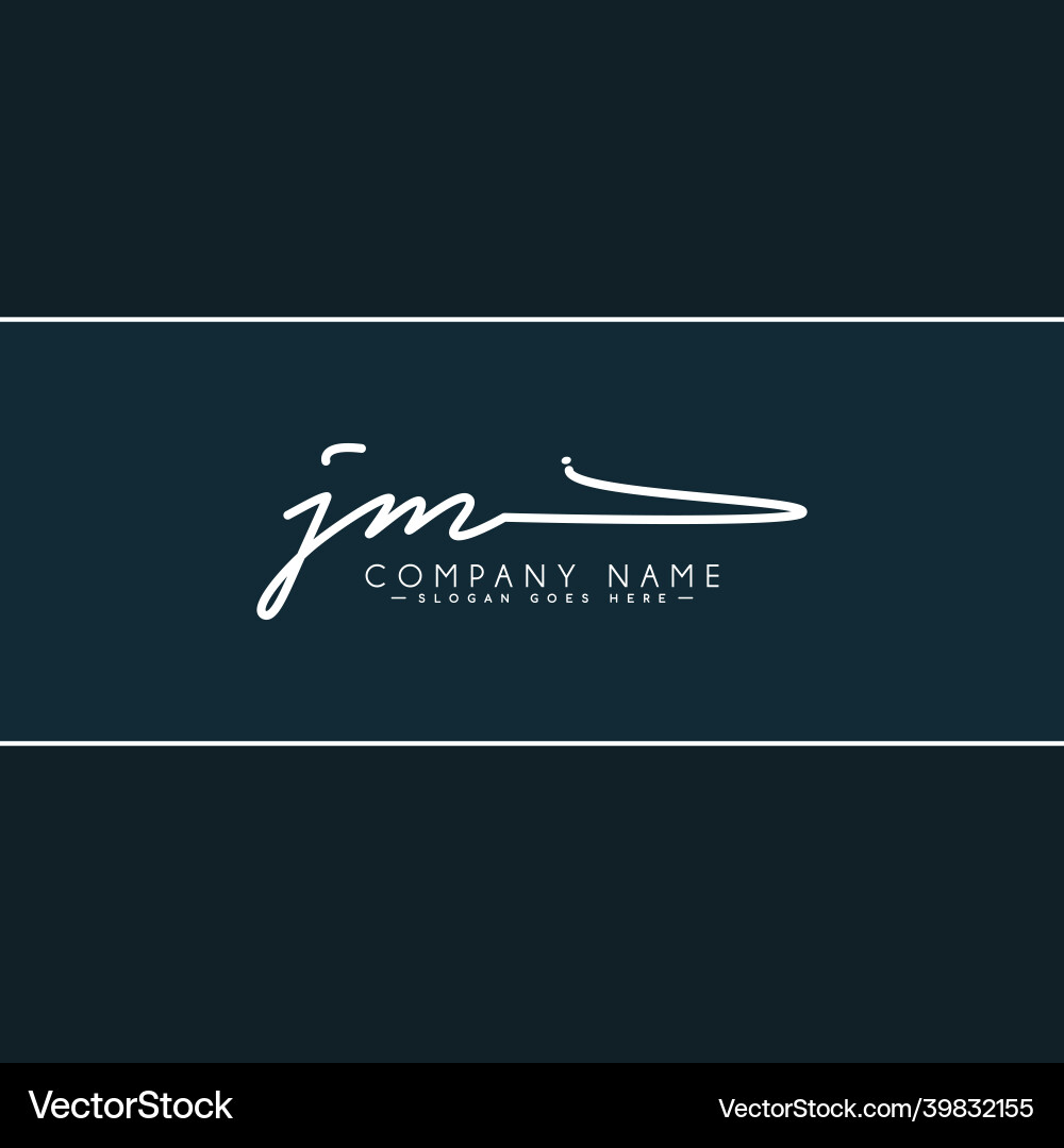 Initial letter jm logo handwritten signature logo Vector Image