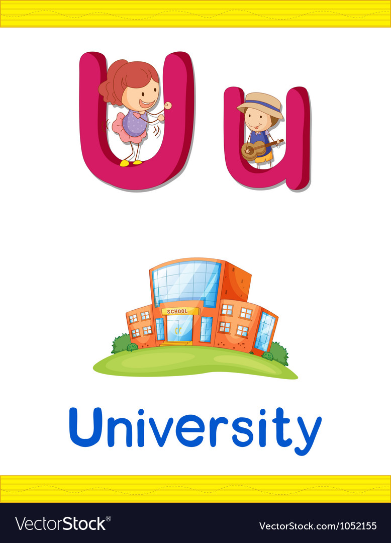 Learning alphabet u Royalty Free Vector Image - VectorStock
