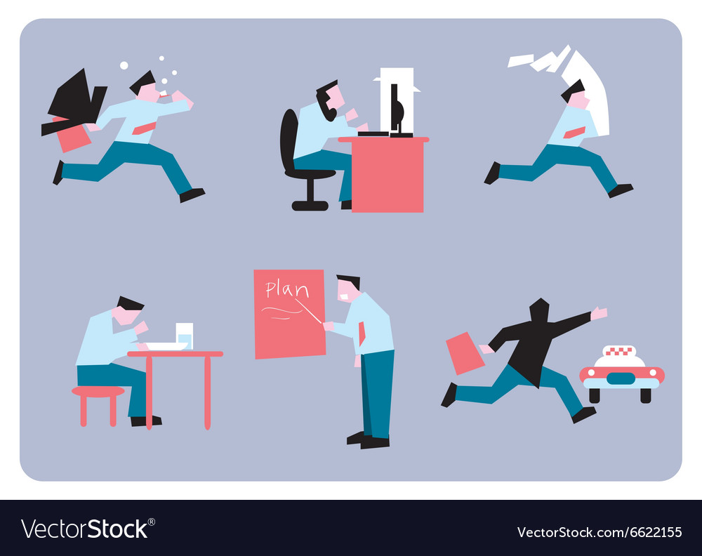 Office stress work Royalty Free Vector Image - VectorStock