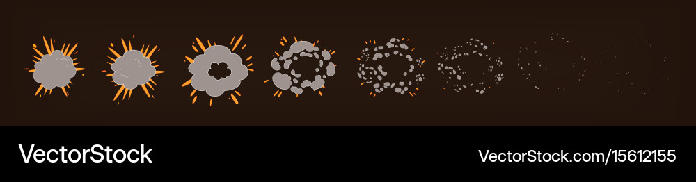 Phases of the explosion animationspecial effects Vector Image