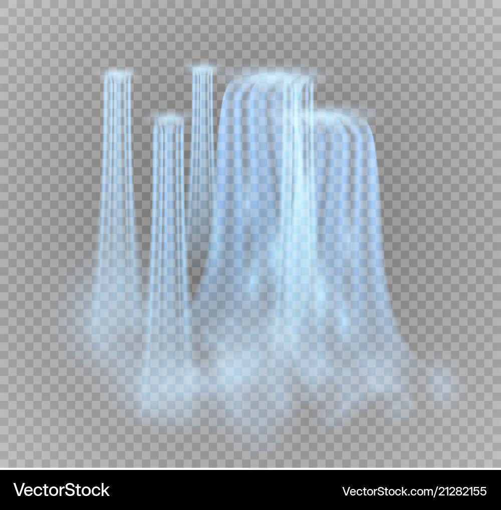 Realistic transparent nature stream of waterfall Vector Image