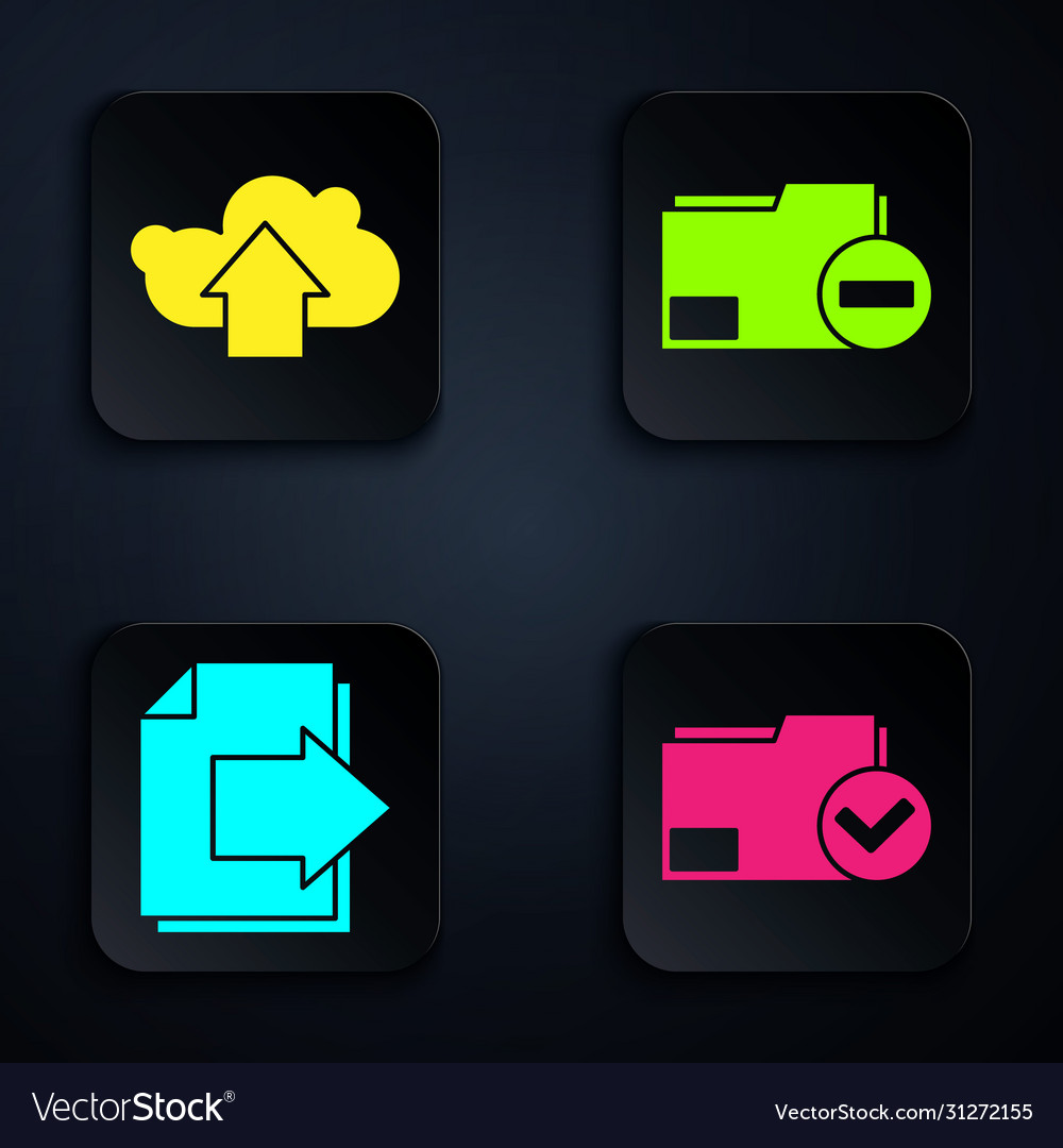 Set document folder and check mark cloud upload Vector Image Set document folder and check mark cloud upload Vector Image