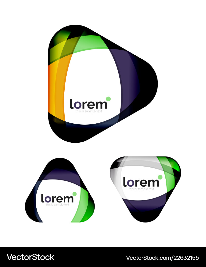 Set of geometric convergence icons Royalty Free Vector Image