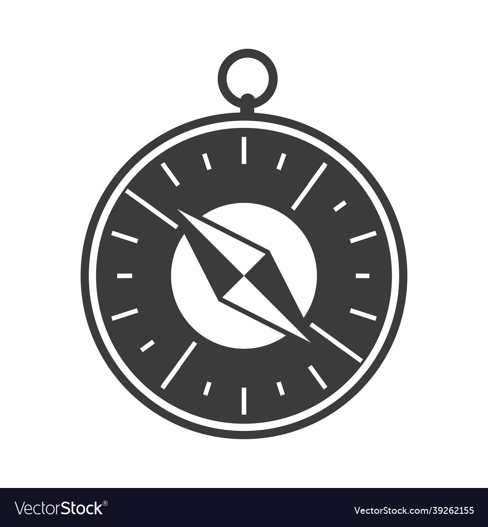 Silhouette compass orientation Royalty Free Vector Image